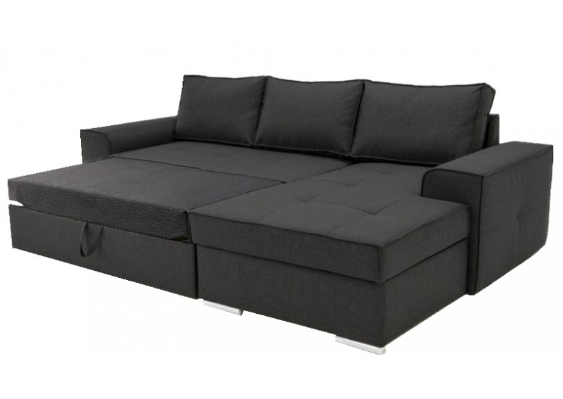 ΚΑΝΑΠΕΣ ΚΡΕΒΑΤΙ ΓΩΝΙΑ ΔΕΞΙΑ ΜΕ ΑΠΟΘΗΚΕΥΤΙΚΟ ΧΩΡΟ ΥΦΑΣΜΑ ΓΚΡΙ