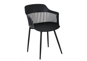 ΠΟΛΥΘΡΟΝΑ ΜΕΤΑΛΛΙΚΗ ΜΑΥΡΗ ΜΕ ΜΑΥΡΟ RATTAN