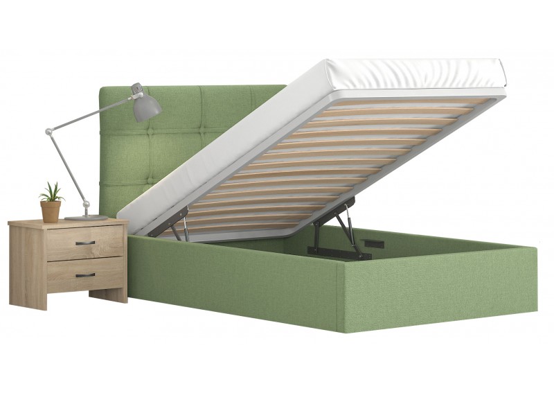 ΚΡΕΒΑΤΙ ΜΕ ΑΠΟΘΗΚΕΥΤΙΚΟ ΧΩΡΟ ΥΦΑΣΜΑ ΠΡΑΣΙΝΟ