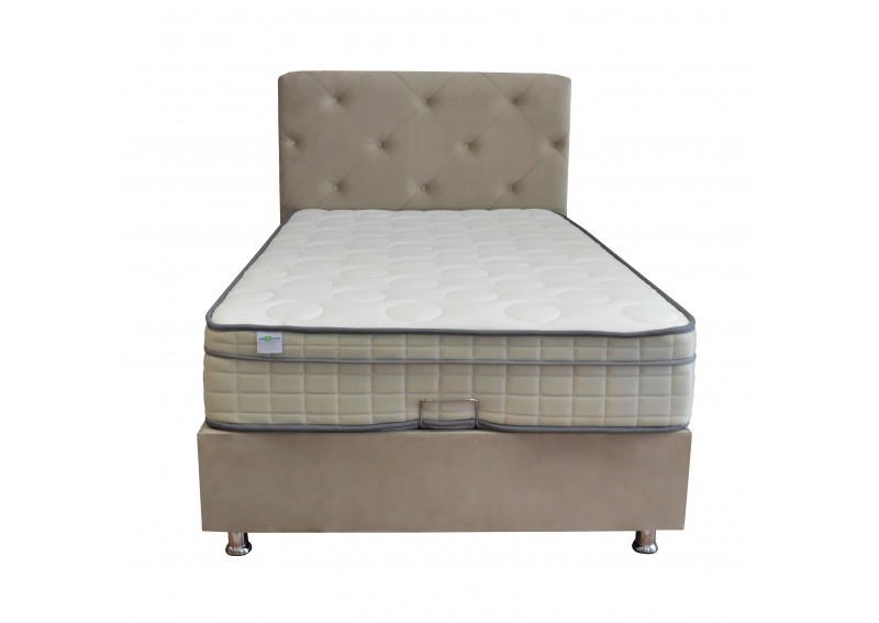 ΚΡΕΒΑΤΙ ΗΜΙΔΙΠΛΟ ΜΕ ΑΠΟΘΗΚΕΥΤΙΚΟ ΧΩΡΟ ΥΦΑΣΜΑ ΜΠΕΖ ΓΙΑ ΣΤΡΩΜΑ 120Χ200