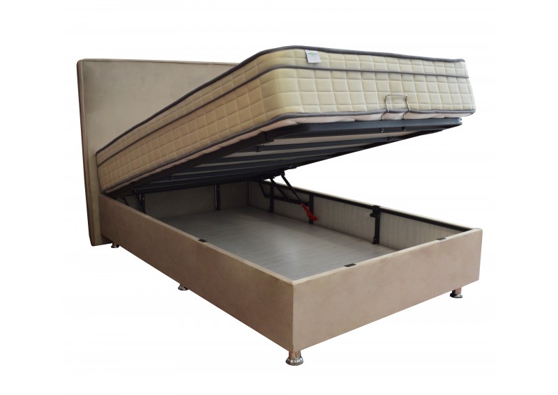 ΚΡΕΒΑΤΙ ΗΜΙΔΙΠΛΟ ΜΕ ΑΠΟΘΗΚΕΥΤΙΚΟ ΧΩΡΟ ΥΦΑΣΜΑ ΜΠΕΖ ΓΙΑ ΣΤΡΩΜΑ 120Χ200